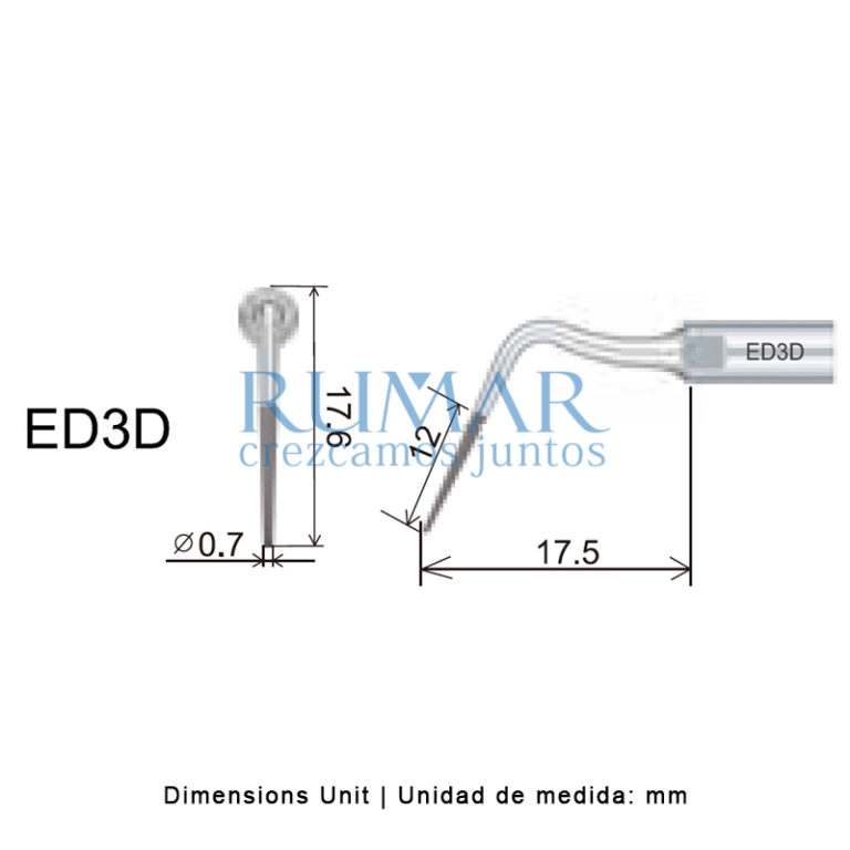 Woodpecker ED3D ultrasound tip Satelec compatible, Endo, DIAMOND • RUMAR