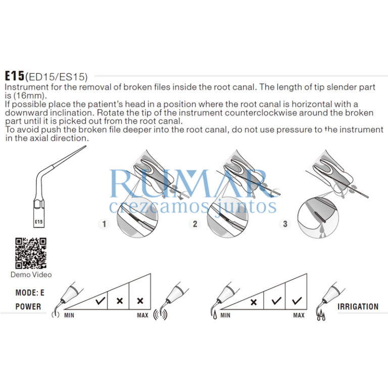 Woodpecker ED15 ulrasound tip Satelec compatible, Endo • RUMAR