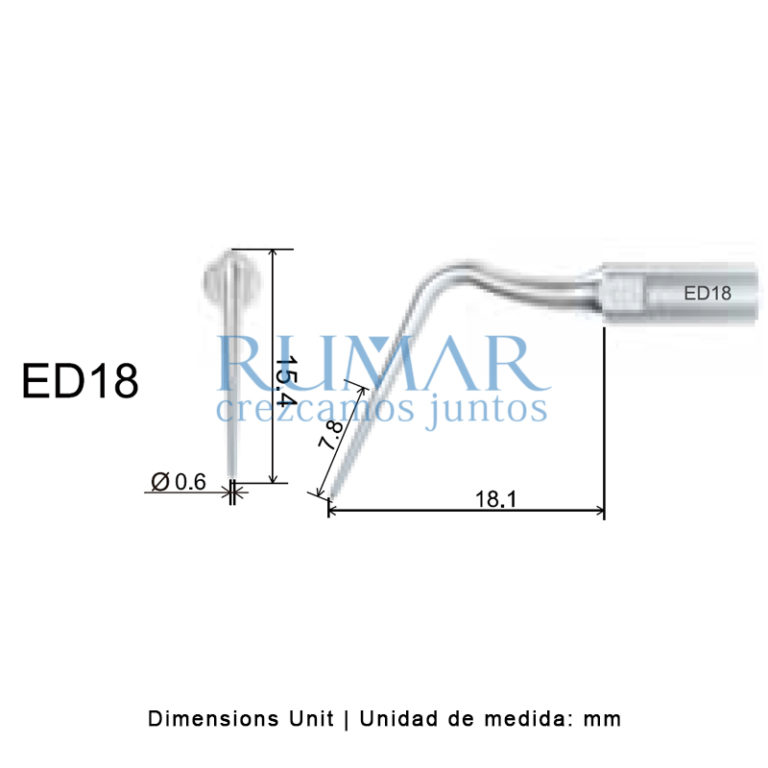 Woodpecker DTE ED18 ultrasonic tip SATELEC compatible, Endo • RUMAR